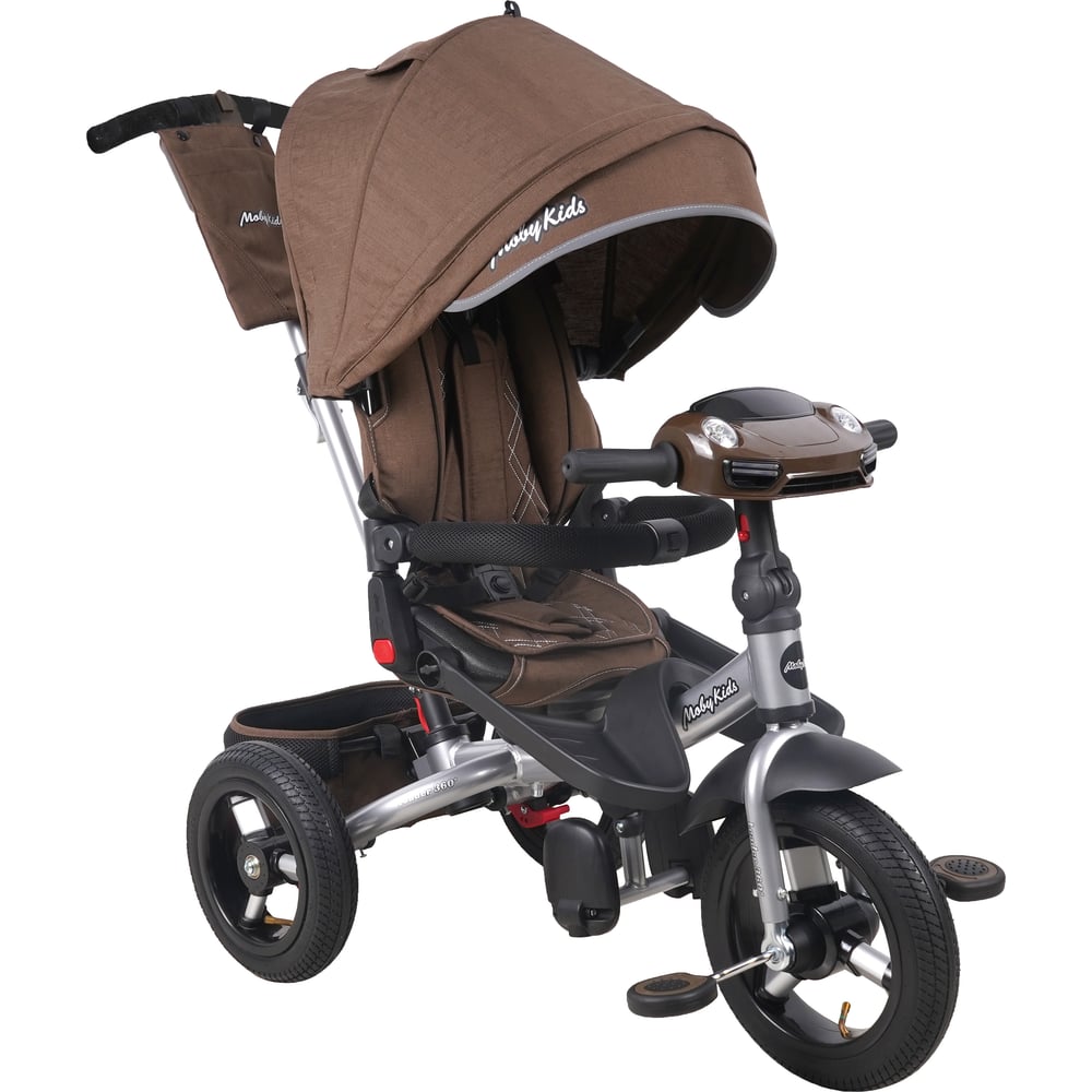 Велосипед Moby Kids 3 колесный Leader 360 12x10 AIR Car, темный шоколад ...