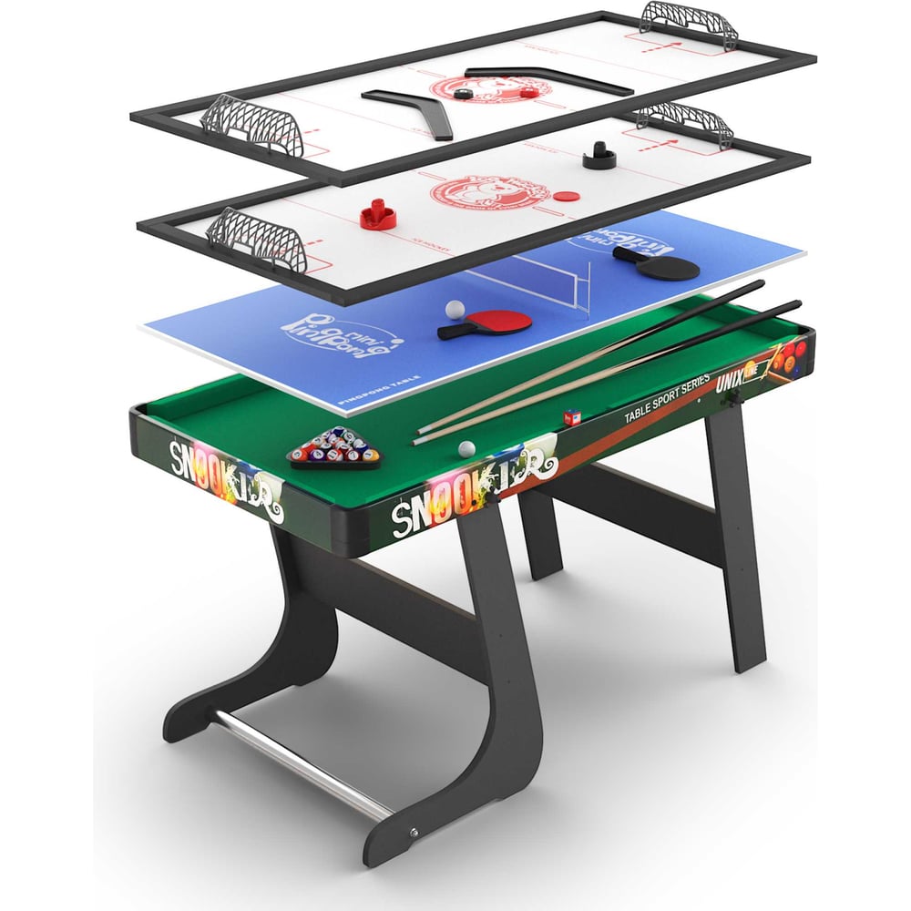 Складной игровой стол UNIXline Трансформер 4 в 1 125x63 cм ...