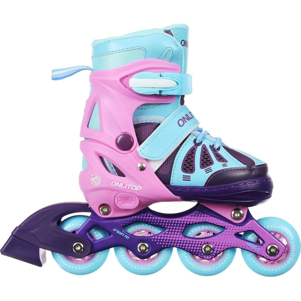 Роликовые раздвижные коньки ONLITOP, размер 30-33, колеса PU 64 мм ...