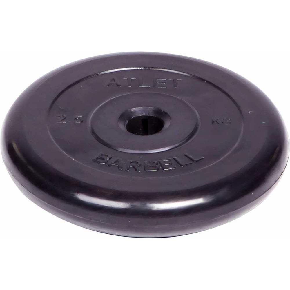 Обрезиненный диск Barbell Atlet d 31 мм, чёрный, 2.5 кг СГ000001512 ...