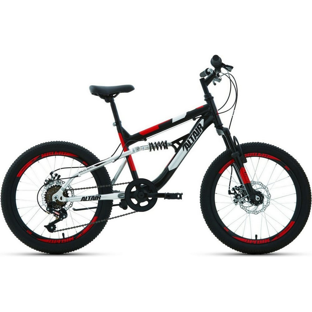 Велосипед ALTAIR MTB FS 20 D 2022г, рост 14, черный/красный ...