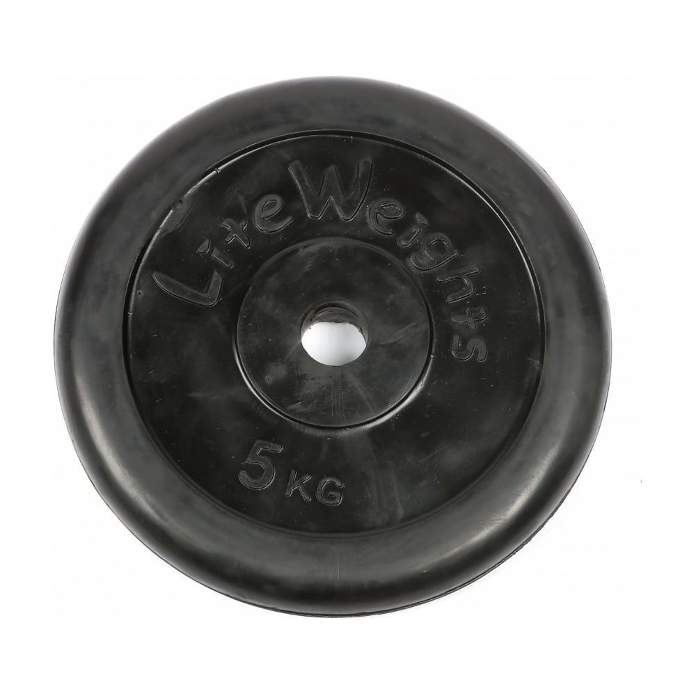 Обрезиненный диск Lite Weights 26 мм, 5 кг, черный 2475LW - выгодная ...