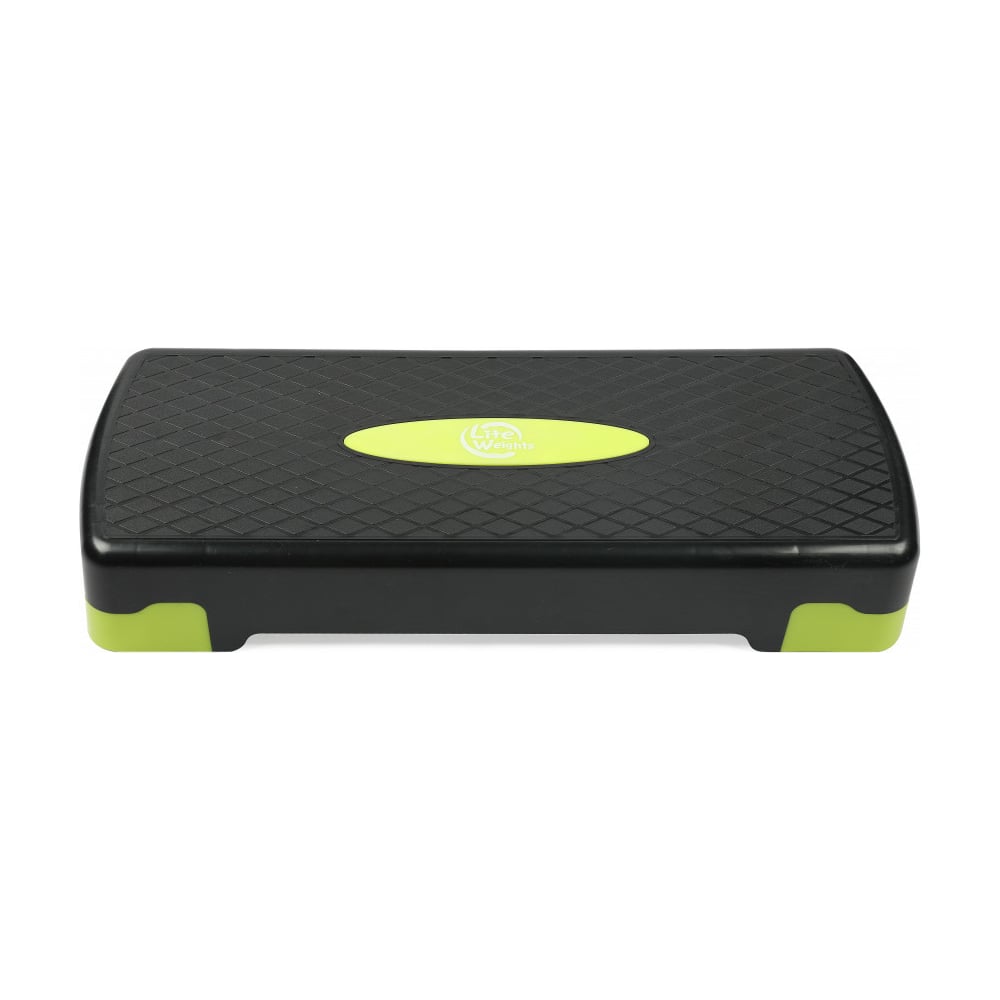 2-х уровневая степ-платформа Lite Weights 67х27х15 см, черный/салатовый ...