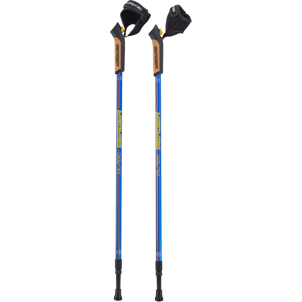 Скандинавские палки Berger Blade 2-секционные, 77-135 см, синий/красный ...