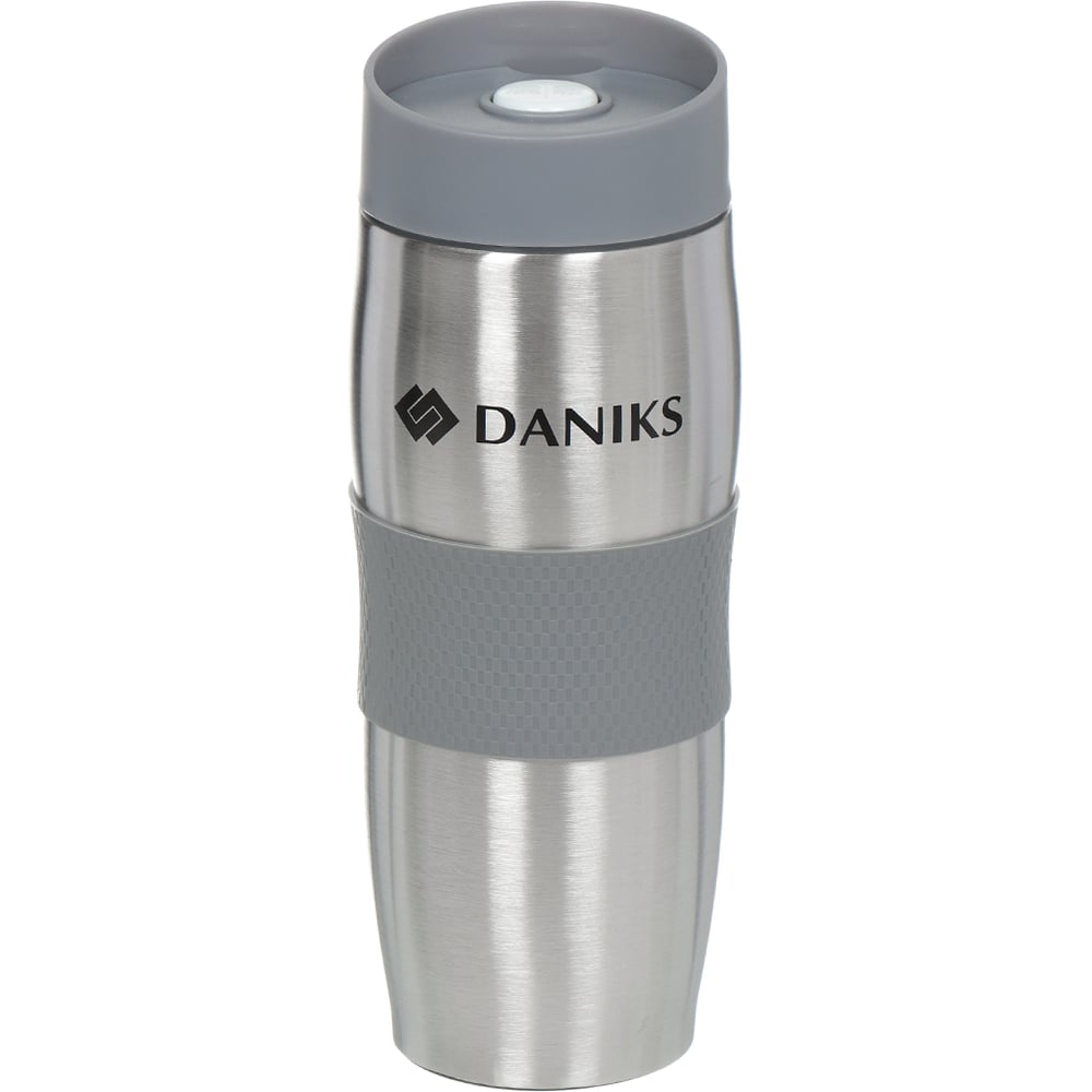 Термокружка DANIKS нерж сталь, пластик, 0.38 л, колба пластик, сереб-сер, sl-069 316122 ...