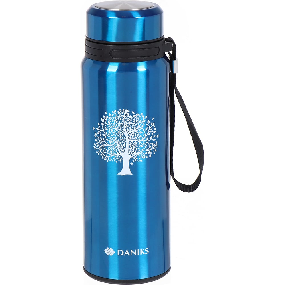 Термос DANIKS нерж, 0.75 л, шир.горл, колба нерж, син, sl-75dd 396557 - выгодная цена, отзывы ...