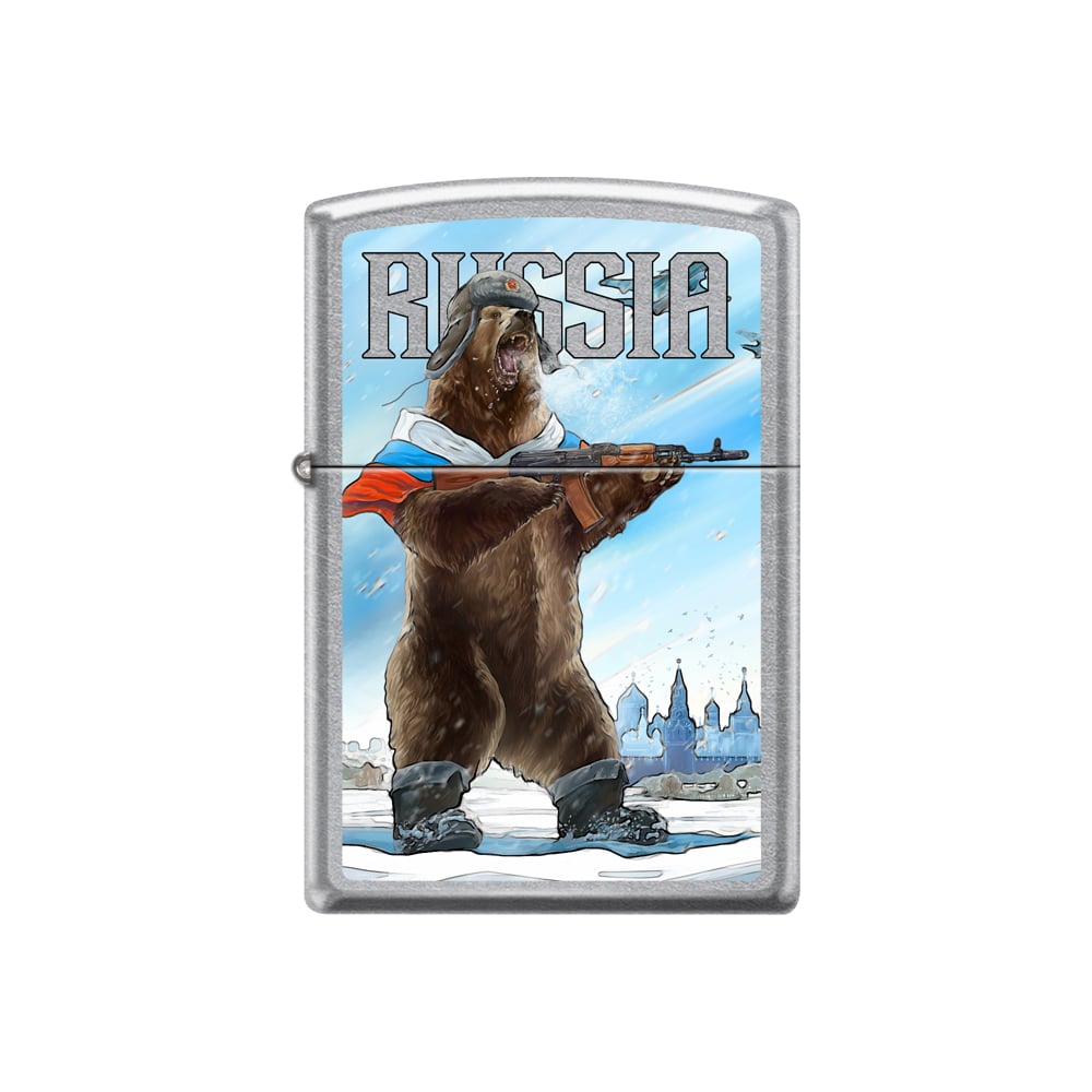 Зажигалка Zippo Русский медведь с покрытием Street Chrome 207 RUSSIAN ...