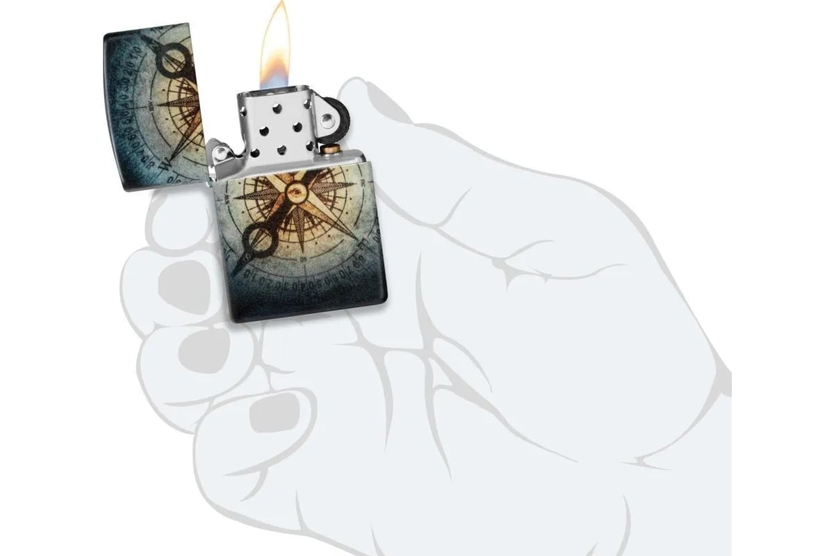 Зажигалка Zippo Compass Ghost с покрытием Glow In The Dark Green ...