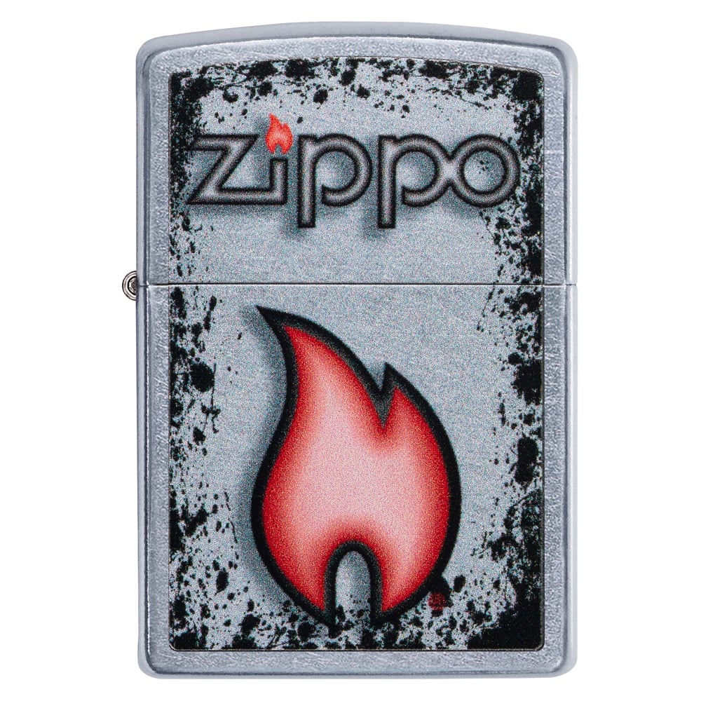 Зажигалка Zippo Flame Design с покрытием Street Chrome, латунь/сталь ...