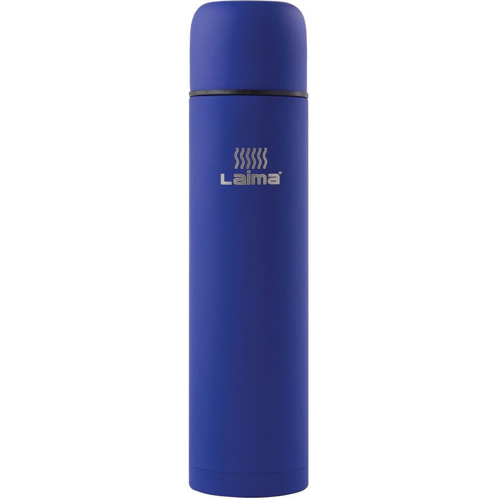 Классический термос с узким горлом ЛАЙМА 1 л, нержавеющая сталь, синий ...