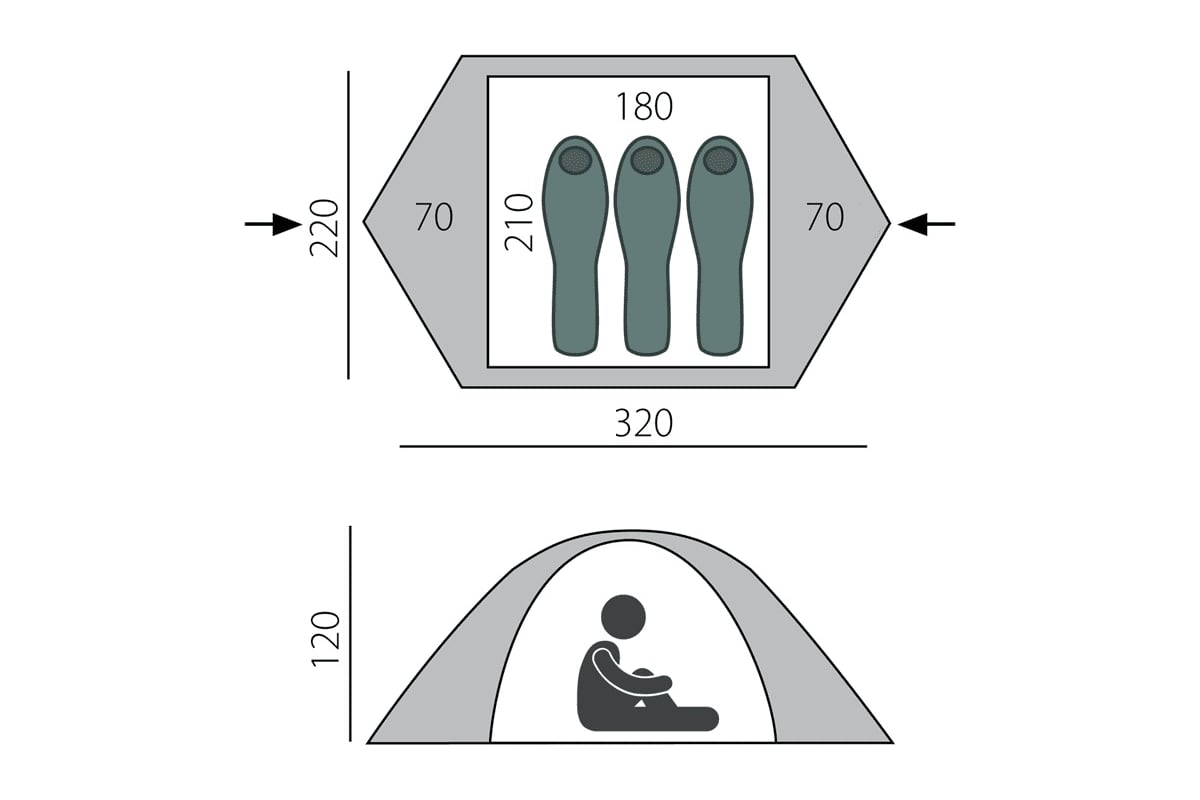 Палатка BTrace Ion 3 T0493 - выгодная цена, отзывы, характеристики, фото - купить в Москве и РФ