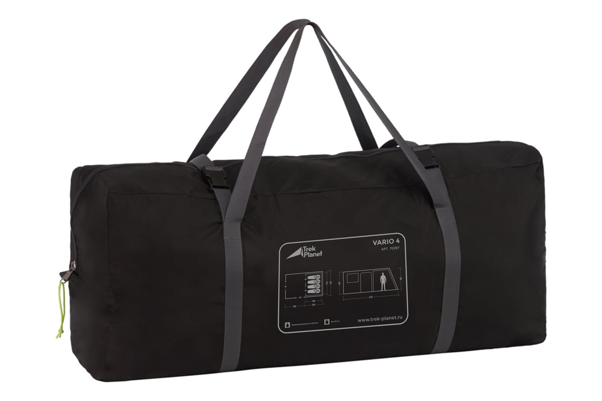 Четырехместная палатка TREK PLANET Vario 4, цвет зеленый 70297 ...