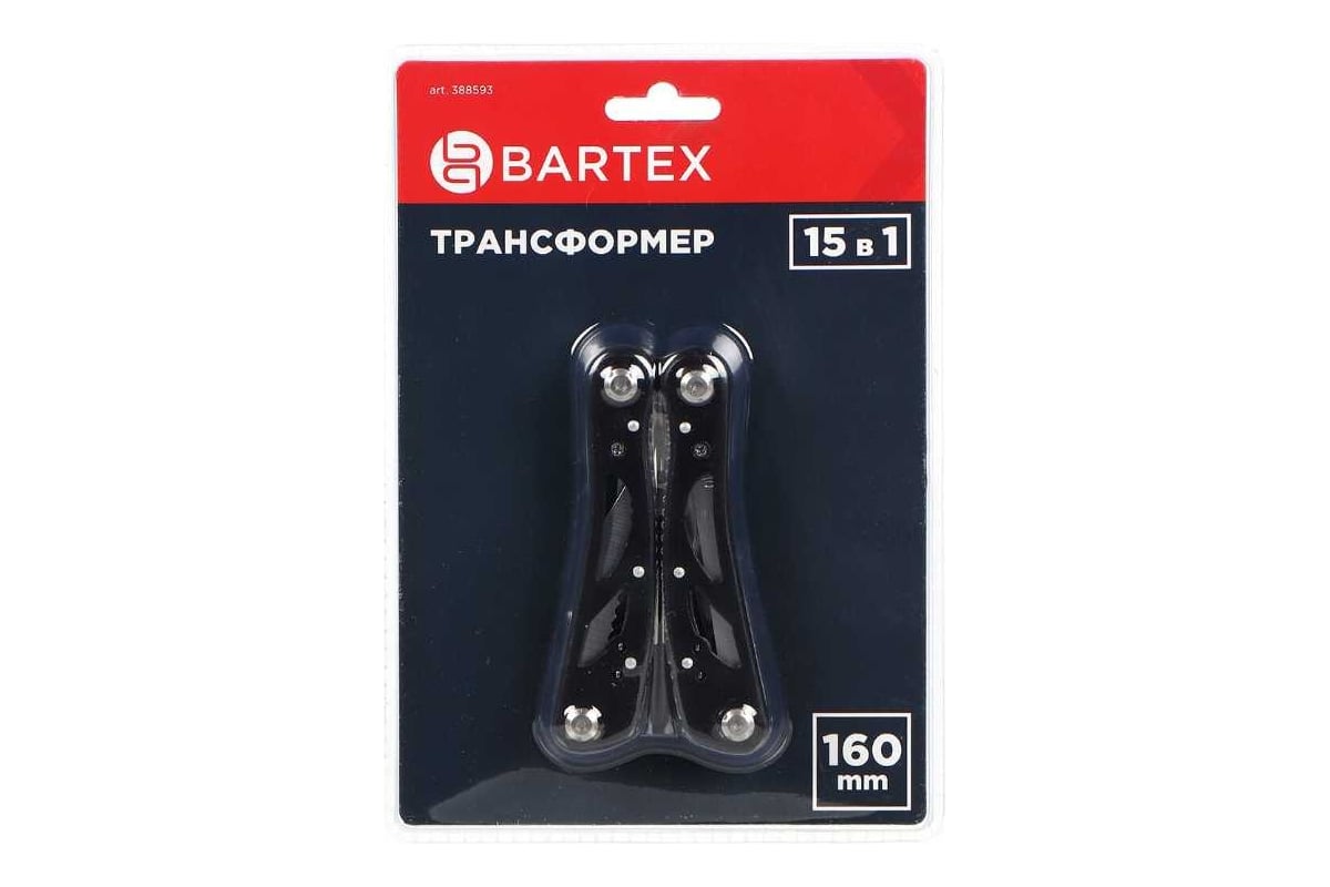 Мультитул-трансформер BARTEX 15 функций, 160 мм 388593 - выгодная цена, отзывы, характеристики ...
