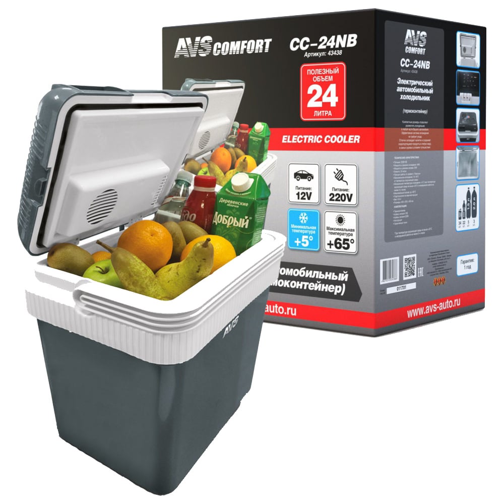 Холодильник автомобильный AVS CC-24NB 24 л 12V/220V 43438 - выгодная цена, отзывы ...