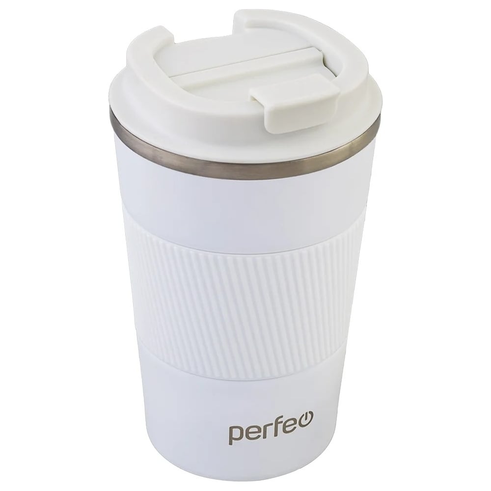 Термокружка для напитков Perfeo PF_E1379 с крышкой-поилкой, объем 0.35 л, белый 30018808 ...