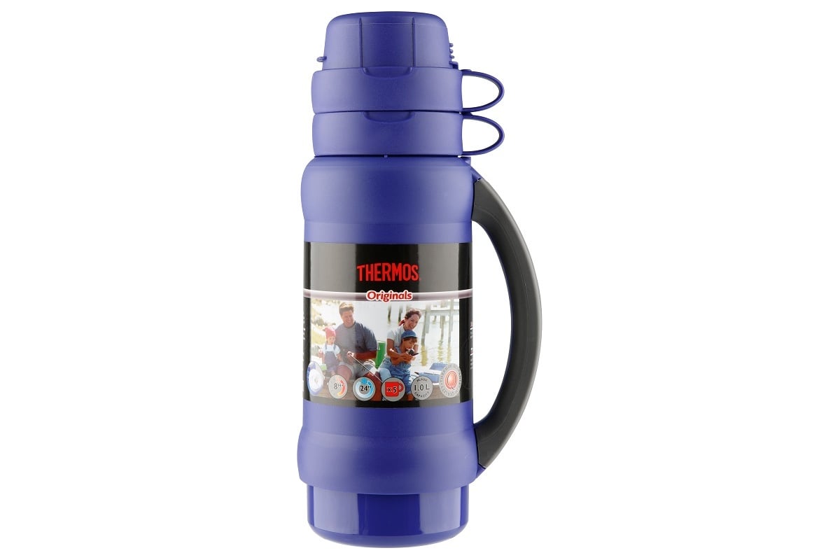 Термос THERMOS 34 серия 1 литр, стеклянная колба, синий 923714-b ...