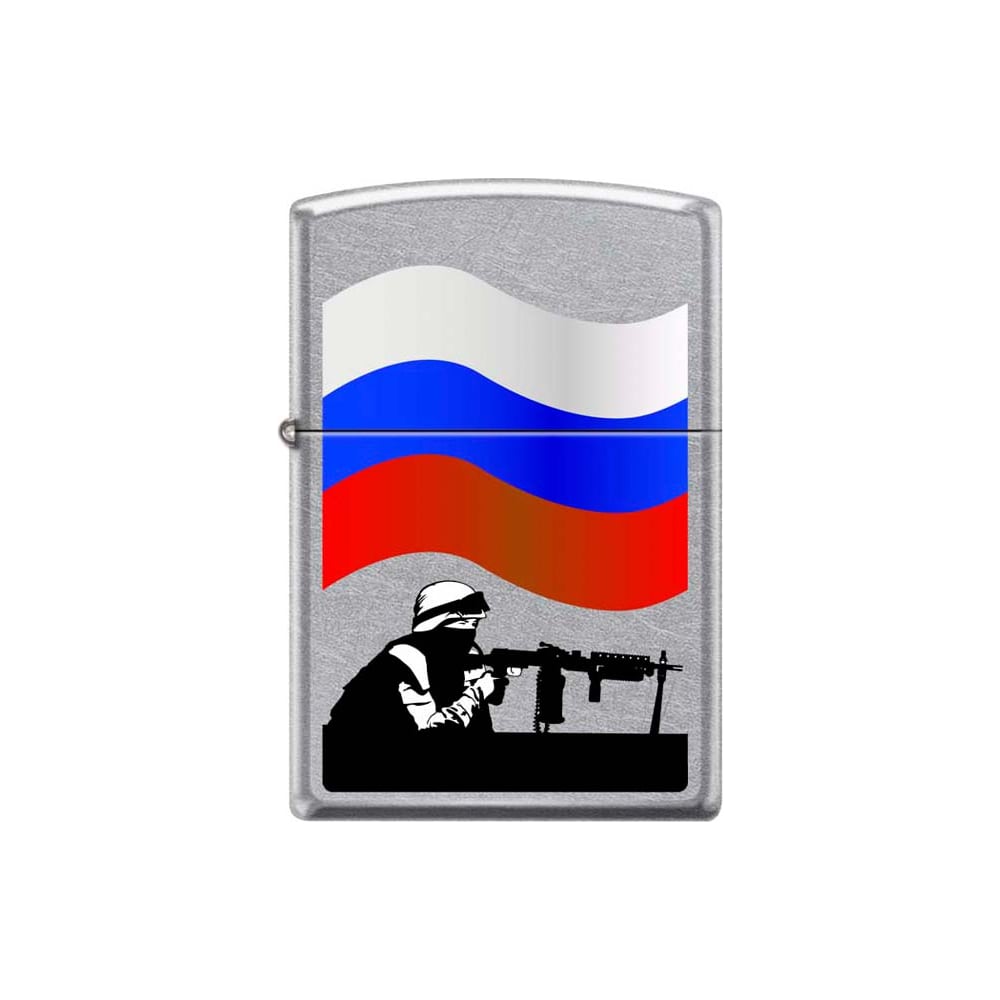 Зажигалка Zippo Защитник Отечества, с покрытием Street Chrome ...