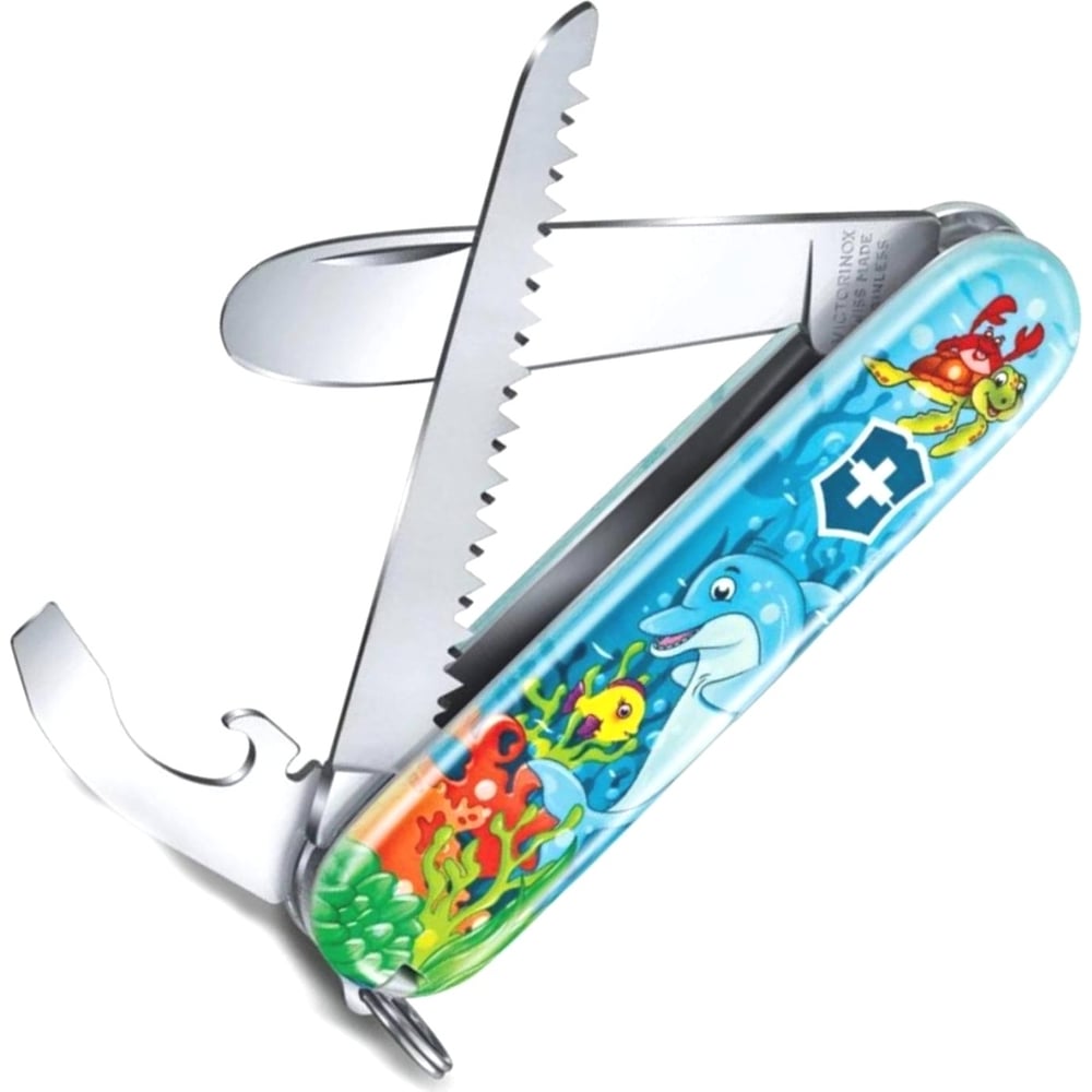 Нож Victorinox My First Dolphin Edition, 84 мм, 9 функций, голубой 0. ...