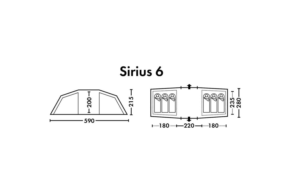 Кемпинговая палатка FHM Sirius 6 black-out 000109-0021 - выгодная цена ...