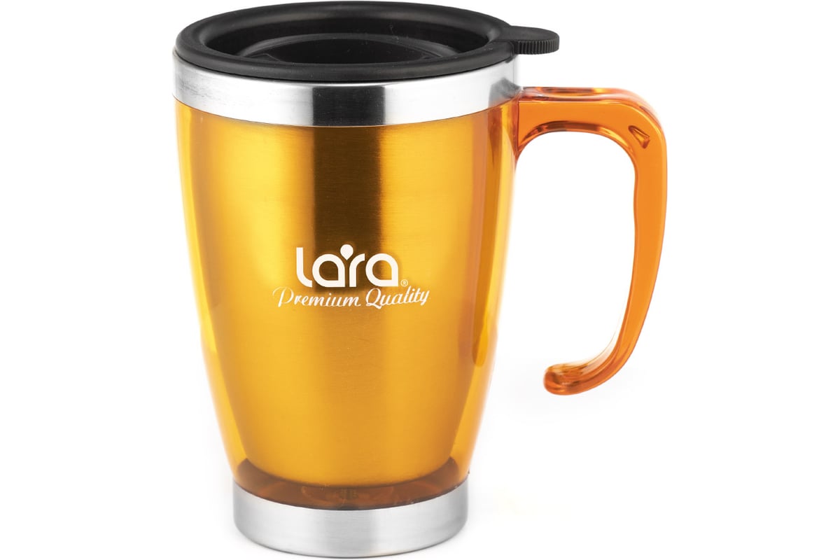 Термокружка Lara 400 мл, высота 12.8 см, диаметр 8,7 см, двойные стенки, пластик LR04-38 ...