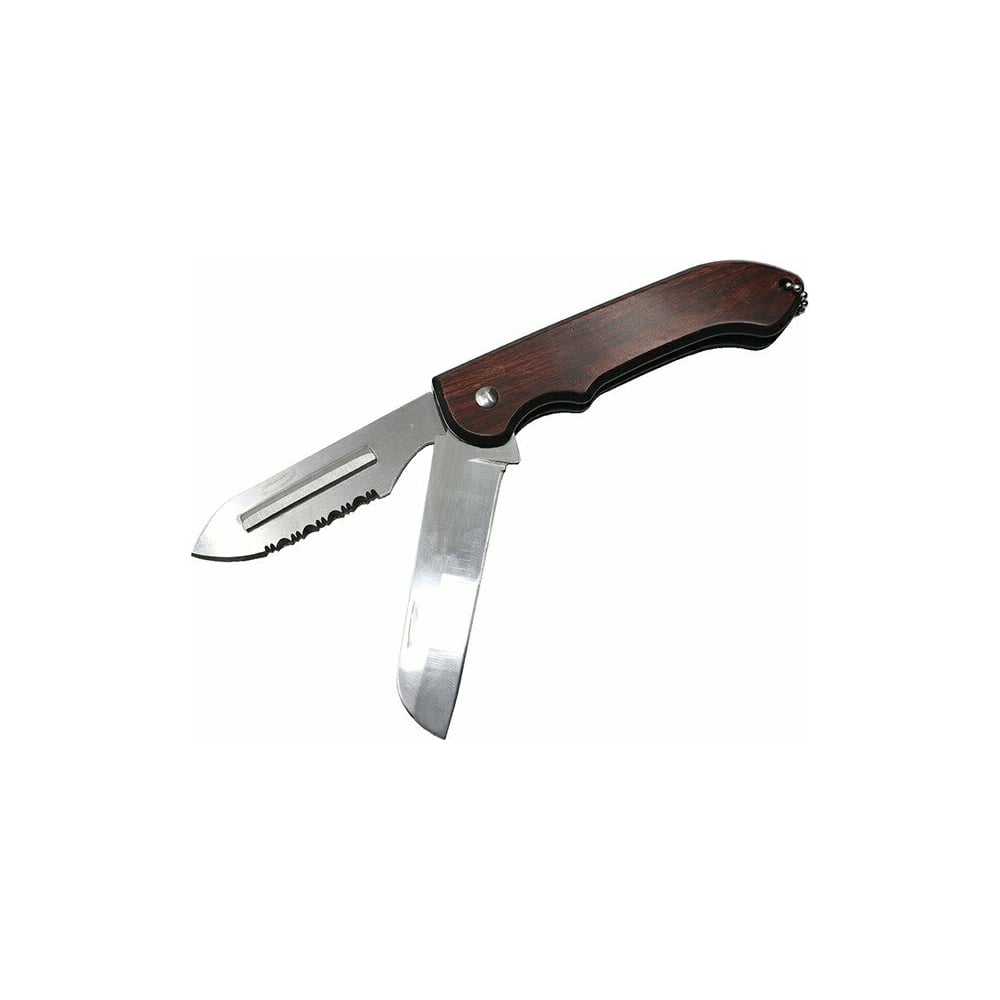 Складной нож Следопыт 2 лезвия, цвет дерево, длина клинка 75 мм 9-020 ...