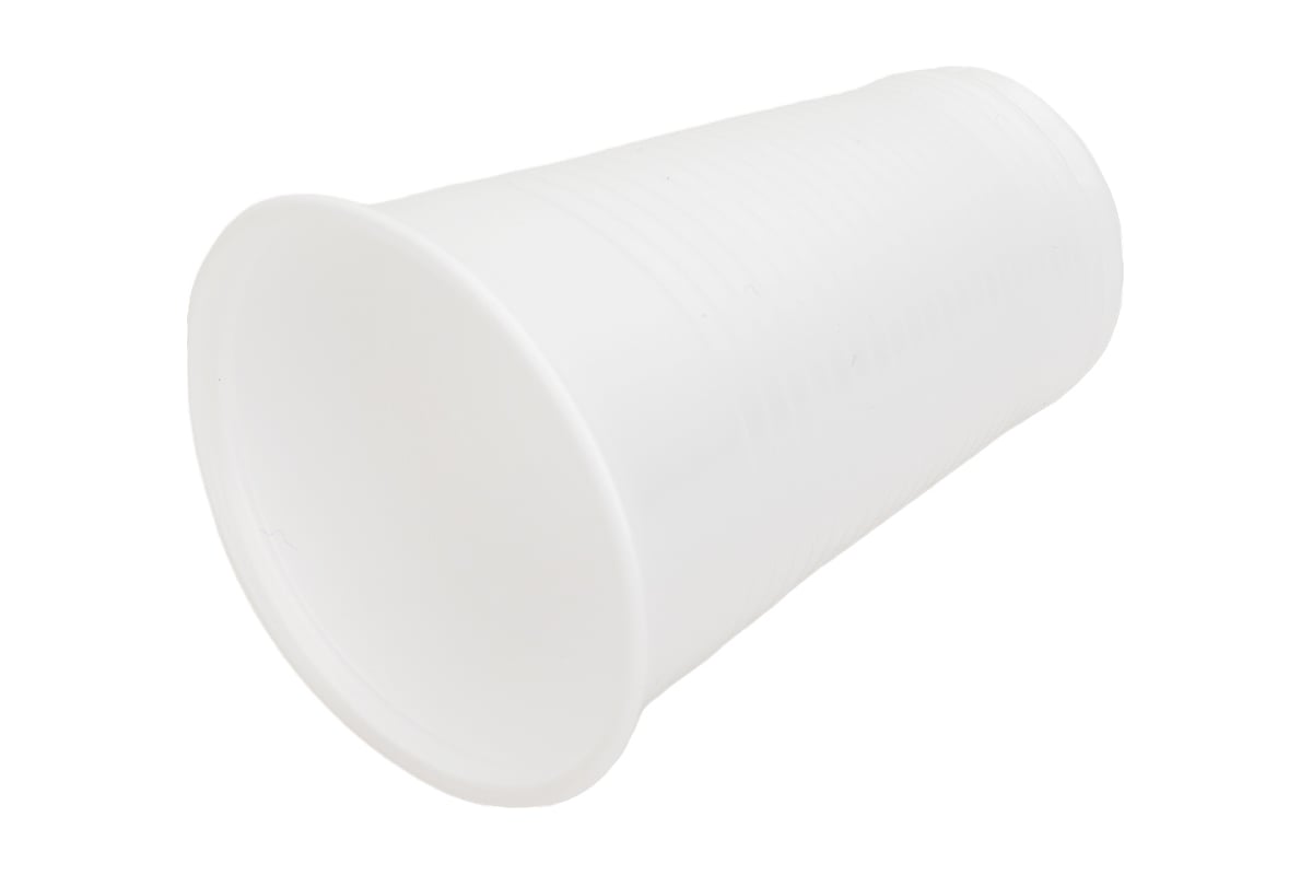 Одноразовый пластиковый стакан Комус 200 мл белый 100 штук в упаковке ...