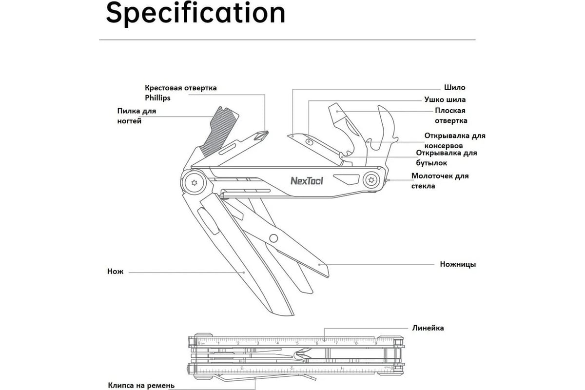 Мультитул Nextool Xiaomi Knight EDC черный NE20153 - выгодная цена, отзывы, характеристики, фото ...