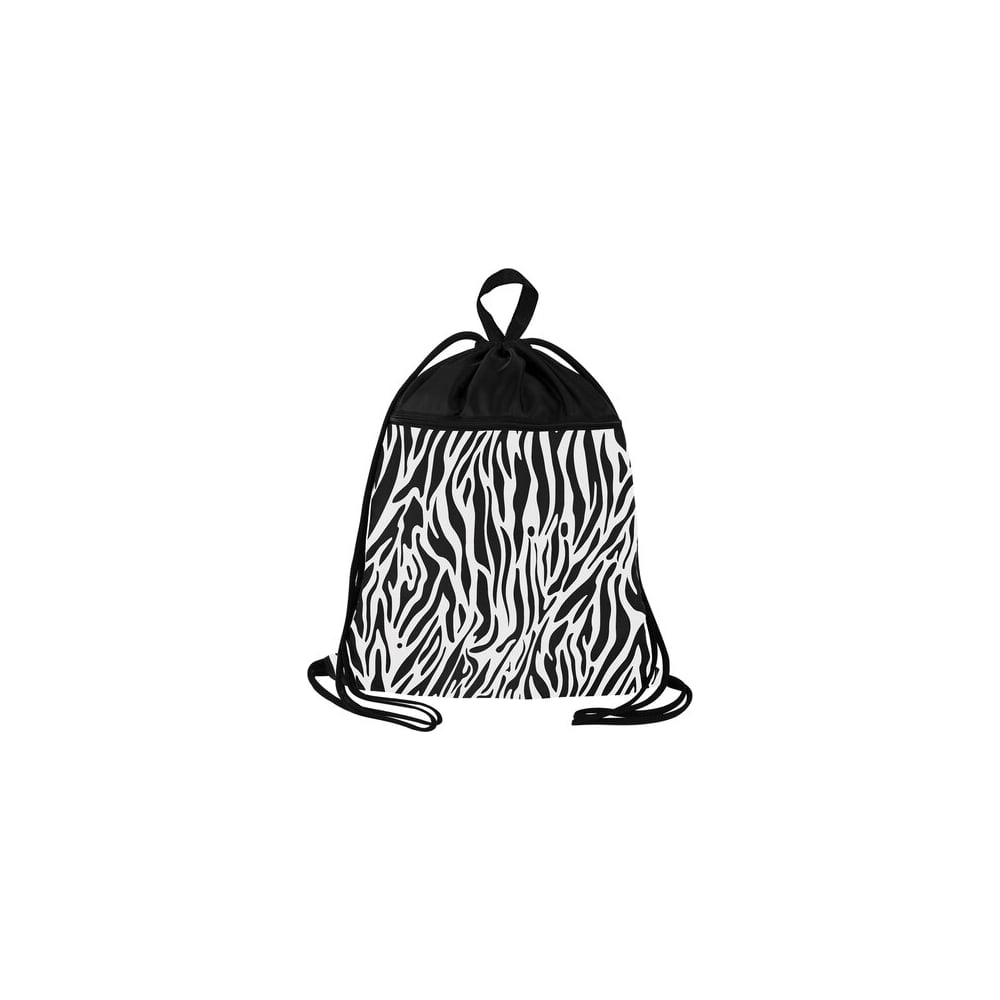 Большой мешок для обуви BRAUBERG Zebra с ручкой, карман на молнии ...