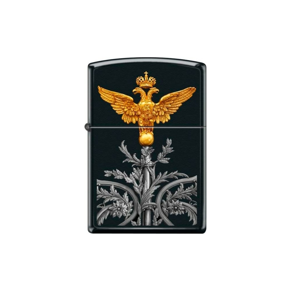 Зажигалка Zippo 218 RUSSIAN COAT OF ARMS с покрытием BLACK MATTE ...