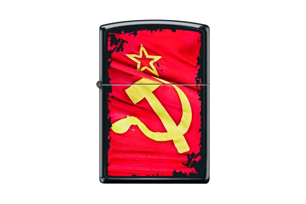 Зажигалка Zippo Серп и Молот, с покрытием Black Matte, 38x13x57 мм, 218 ...