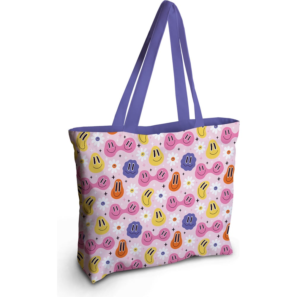 Женская спортивная пляжная сумка JOYARTY Эмоции смайлов, текстильная, на молнии, 49x36 см bsz ...