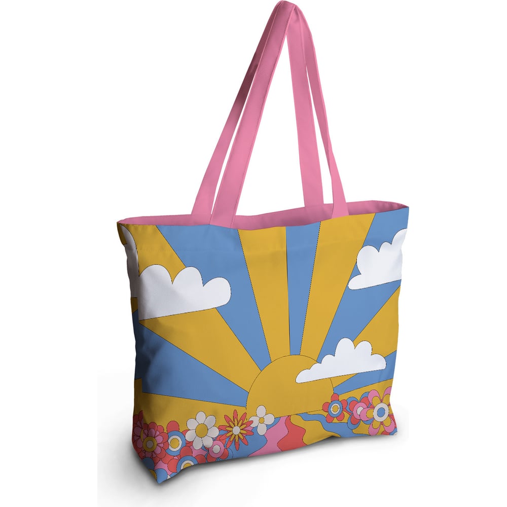 Женская спортивная пляжная сумка JOYARTY Лето восход, текстильная, на молнии, 49x36 см bsz ...