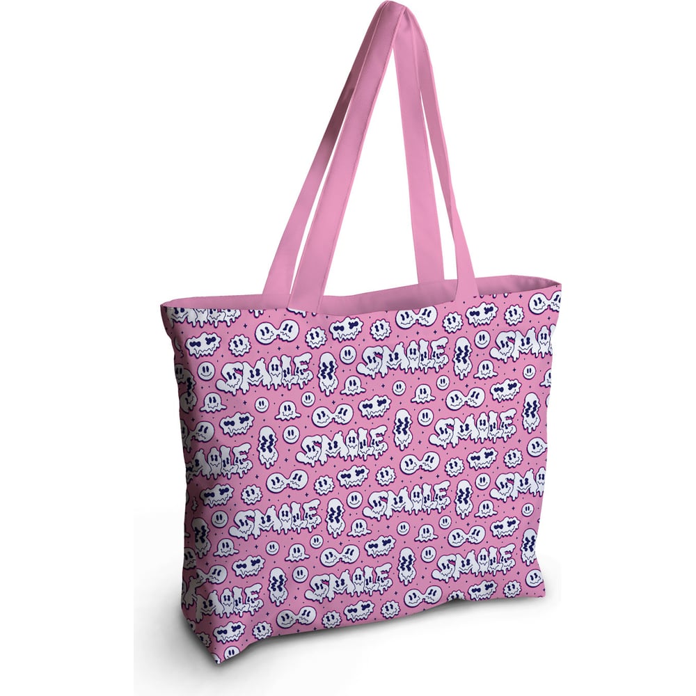 Женская спортивная пляжная сумка JOYARTY Улыбки, текстильная, на молнии, 49x36 см bsz_423872 ...