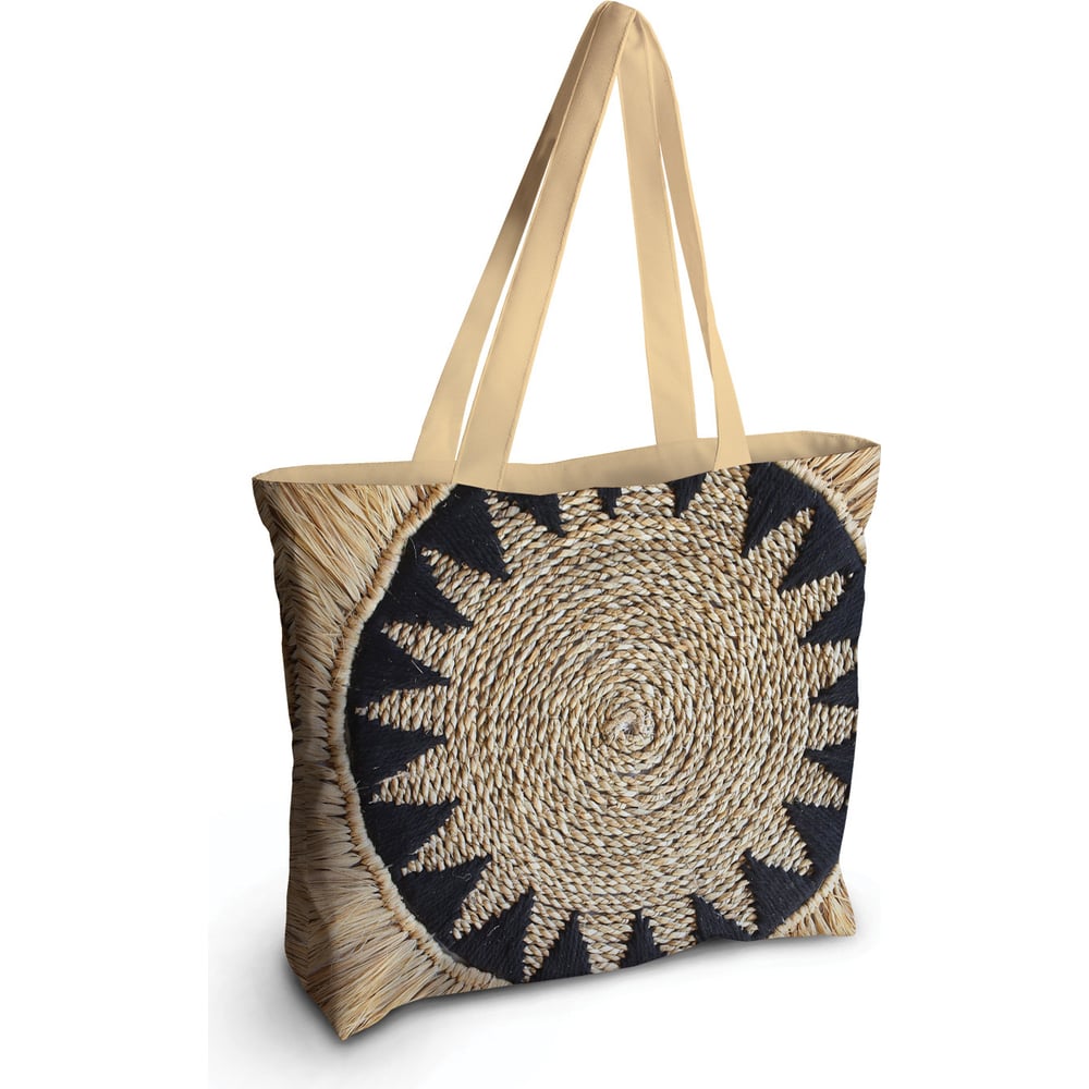 Женская спортивная пляжная сумка JOYARTY Соломенное покрывало, текстильная, на молнии, 49x36 см ...