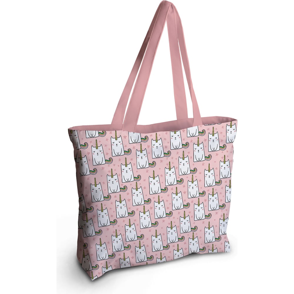 Женская спортивная пляжная сумка JOYARTY Чудо кот, текстильная, на молнии, 49x36 см bsz_423833 ...