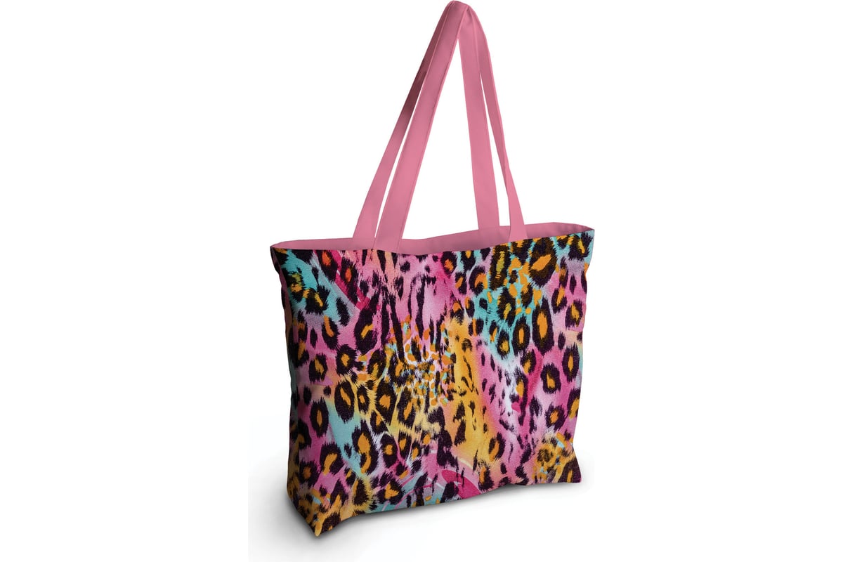 Женская спортивная пляжная сумка JOYARTY Яркий леопард, текстильная, на молнии, 49x36 см bsz ...