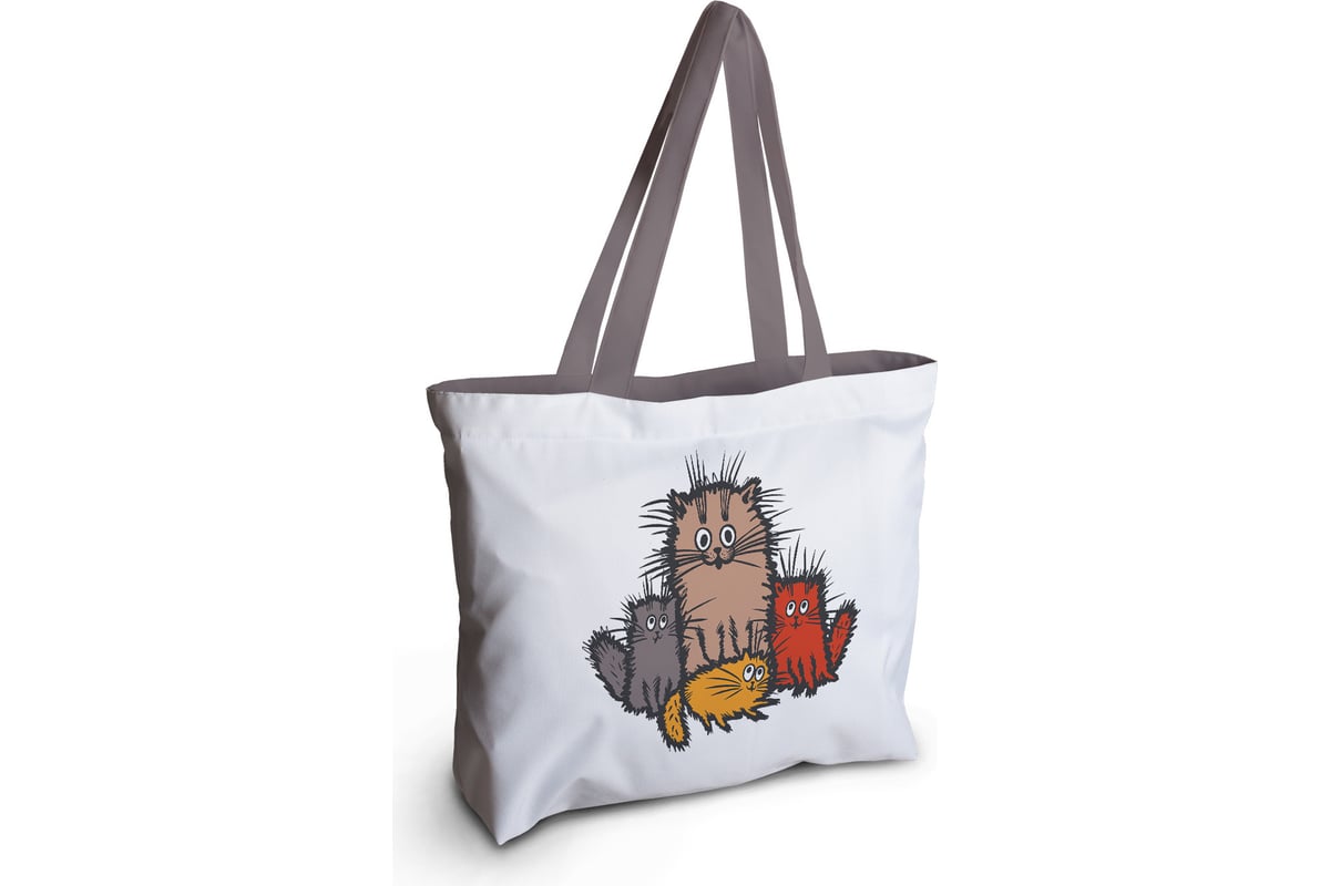 Женская спортивная пляжная сумка JOYARTY Озорные коты, текстильная, на молнии, 49x36 см bsz ...