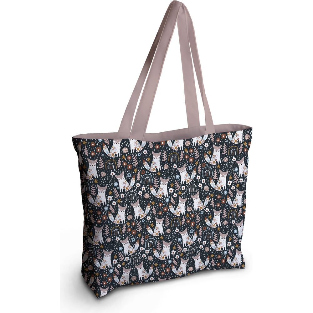 Женская спортивная пляжная сумка JOYARTY Лисята, текстильная, на молнии, 49x36 см bsz_423867 ...