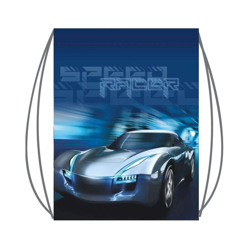 Cумка для сменной обуви LAMARK speed racer blue, на шнурке, 410x490 мм ...