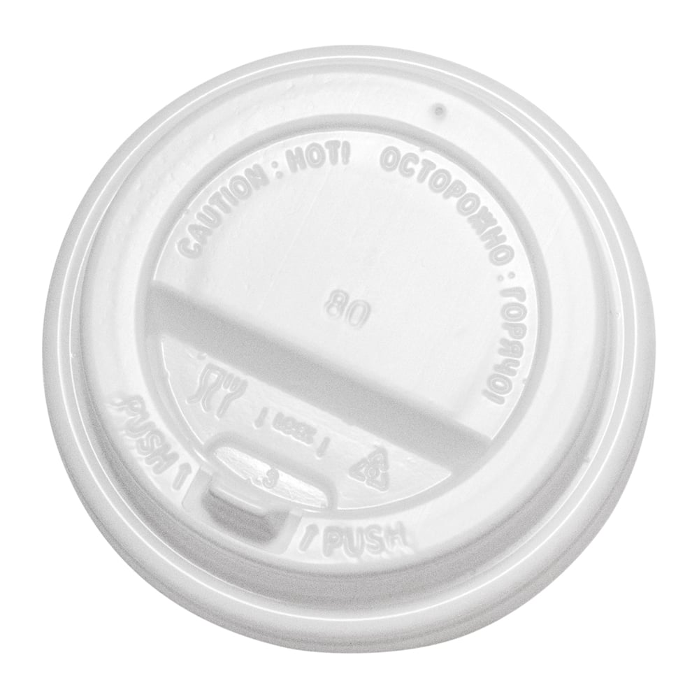 Крышка для стакана d80 мм с клапаном ps белая 1/100/1000 Papperskopp ОП ...