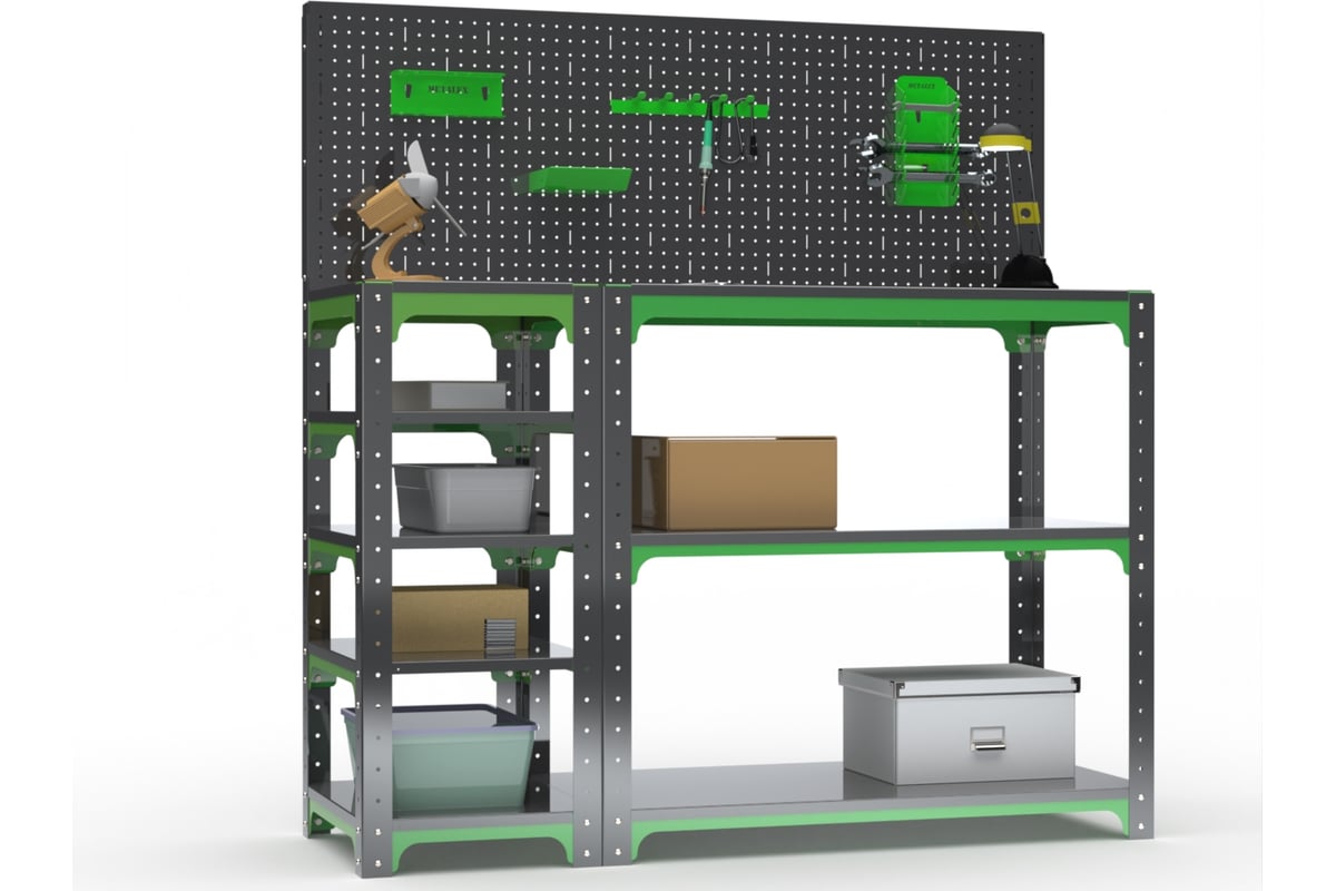 Стол-верстак ООО Металекс Metalex серия KIT 950х1000х500 с боковыми ...