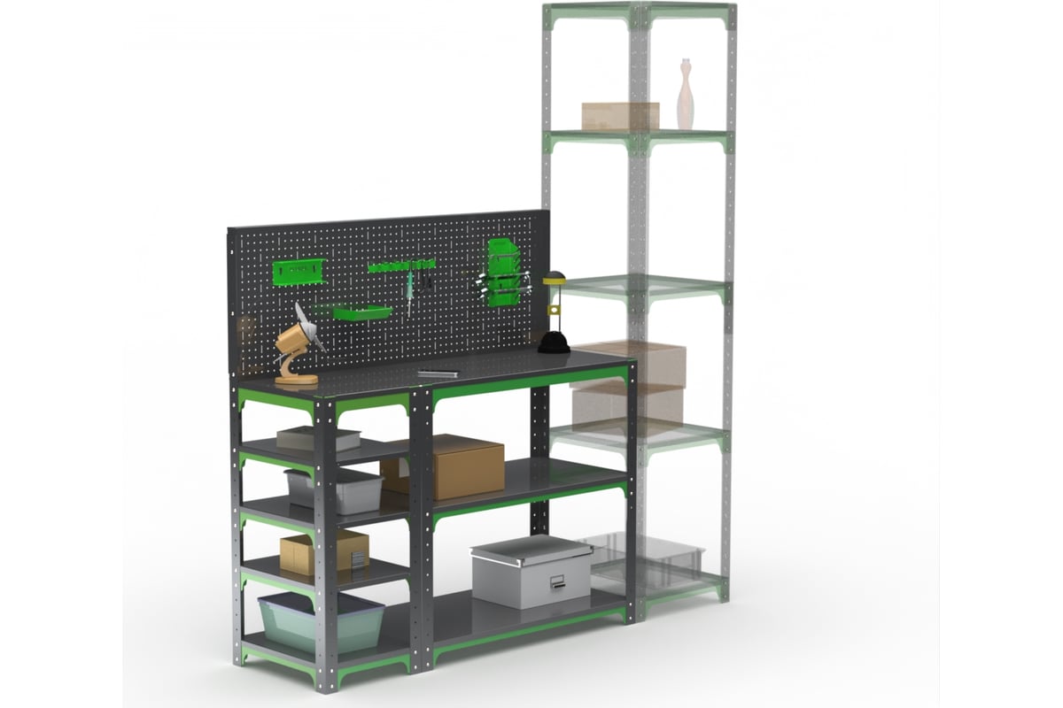 Стол-верстак ООО Металекс Metalex серия KIT 950х1000х500 с боковыми ...