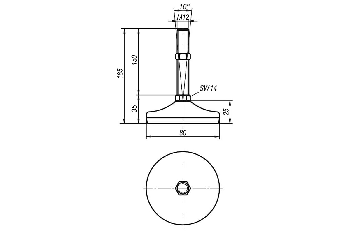Опора KIPP K0739.1108012x150 - выгодная цена, отзывы, характеристики ...