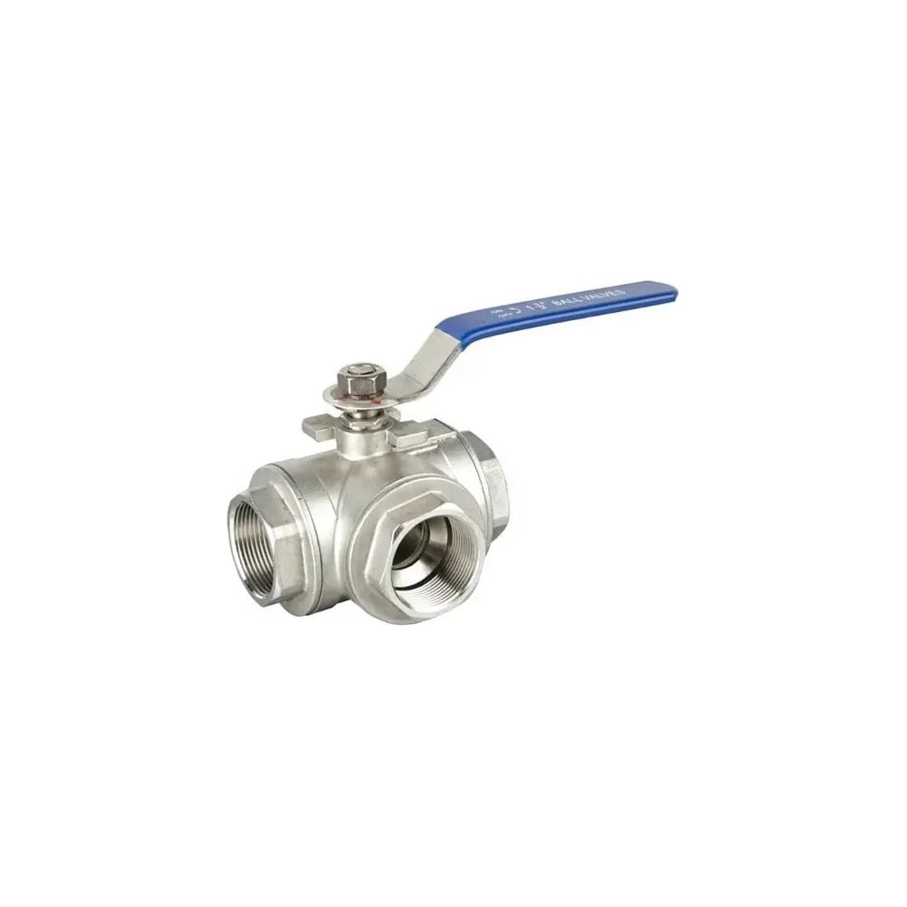 Трехходовой шаровый кран TITAN LOCK нержавеющий (AISI304) тип T ...