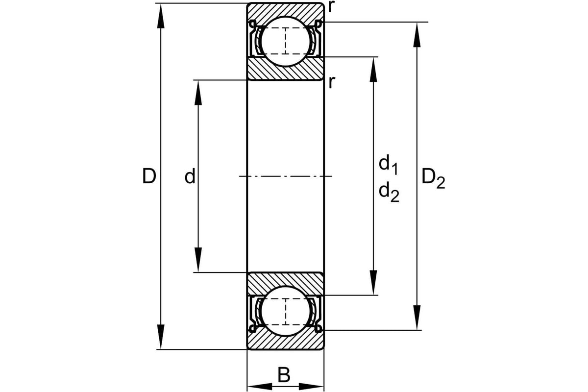 Подшипник DINROLL 1606-2Z 6000000014148 - выгодная цена, отзывы ...