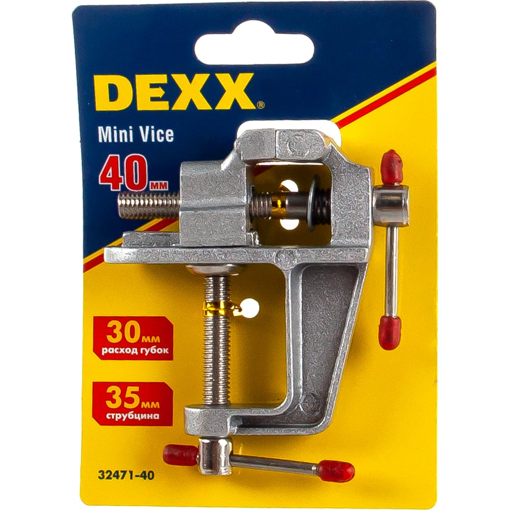 Настольные мини тиски с винтовым зажимом DEXX 40 мм 32471-40 - выгодная ...