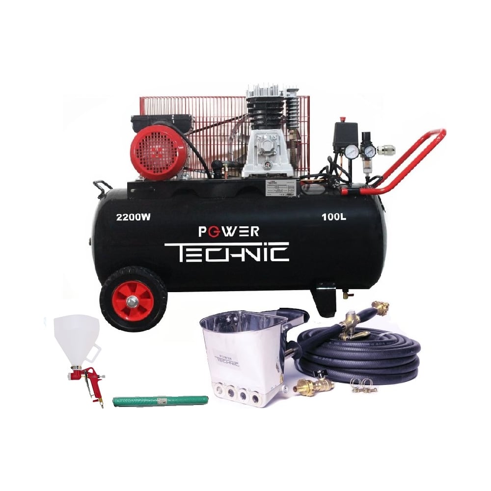 Штукатурная проф. мини-станция с компрессором 100 л POWER TECHNIC 220 в ...