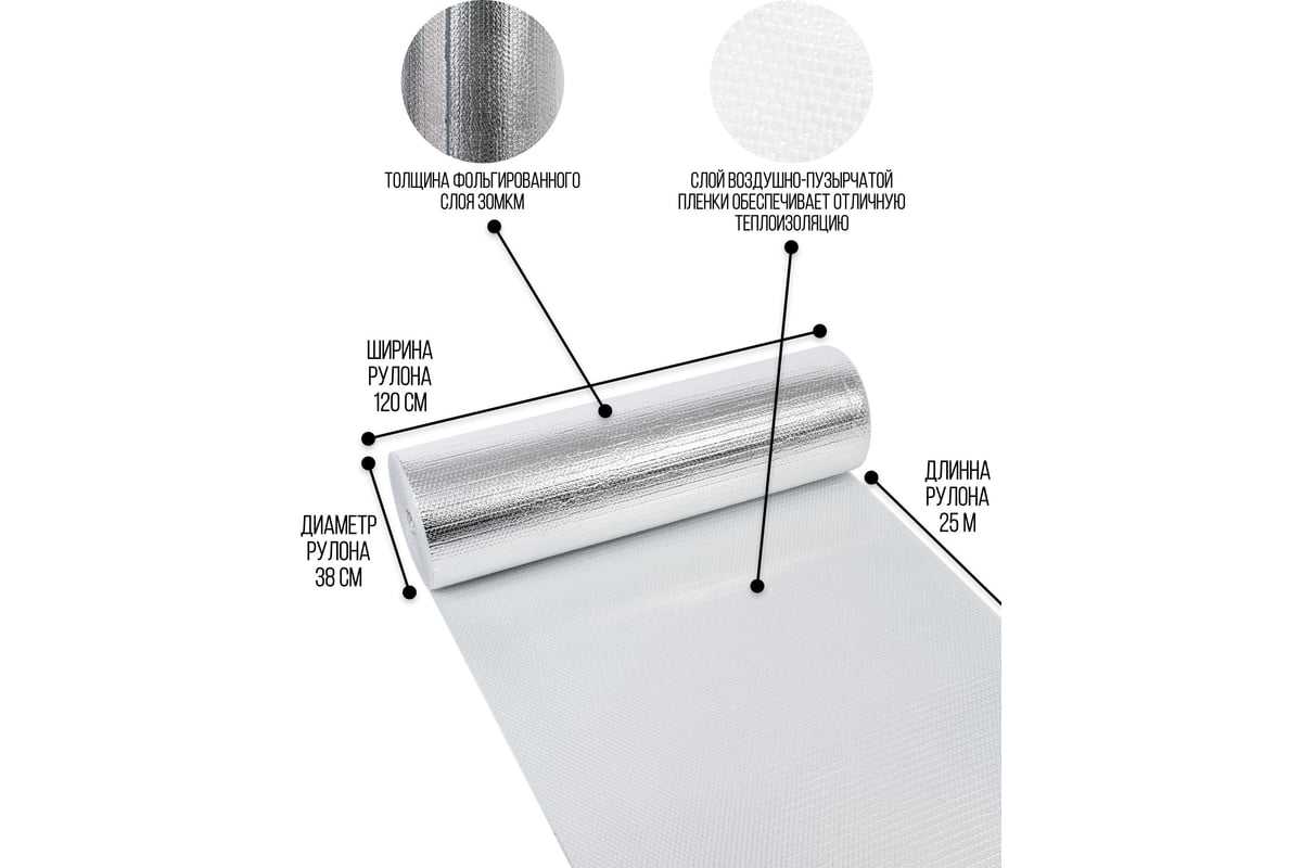Отражающая теплоизоляция Алюбабл 4мм 30м2 21005 - выгодная цена, отзывы ...