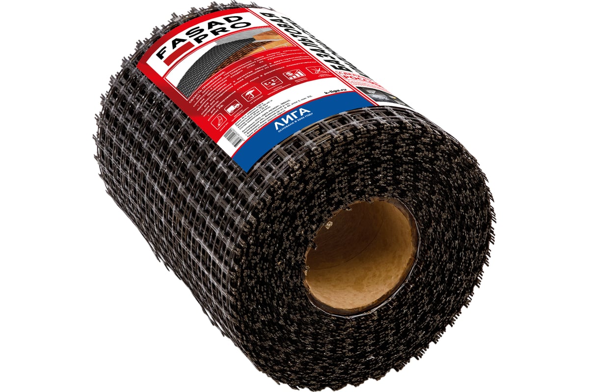 Сетка базальтовая кладочная FasadPro 25x25 мм, 0.36x25 м, 50/50 кН/м ...