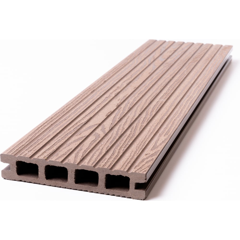 Террасная доска Экодекинг Практик 3 м, цвет шоколад, уп. 3 шт ...